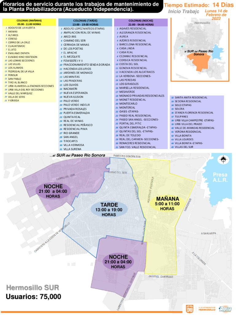Agua de Hermosillo - Disminuirá CEA en 50% dotación de agua en sector ...